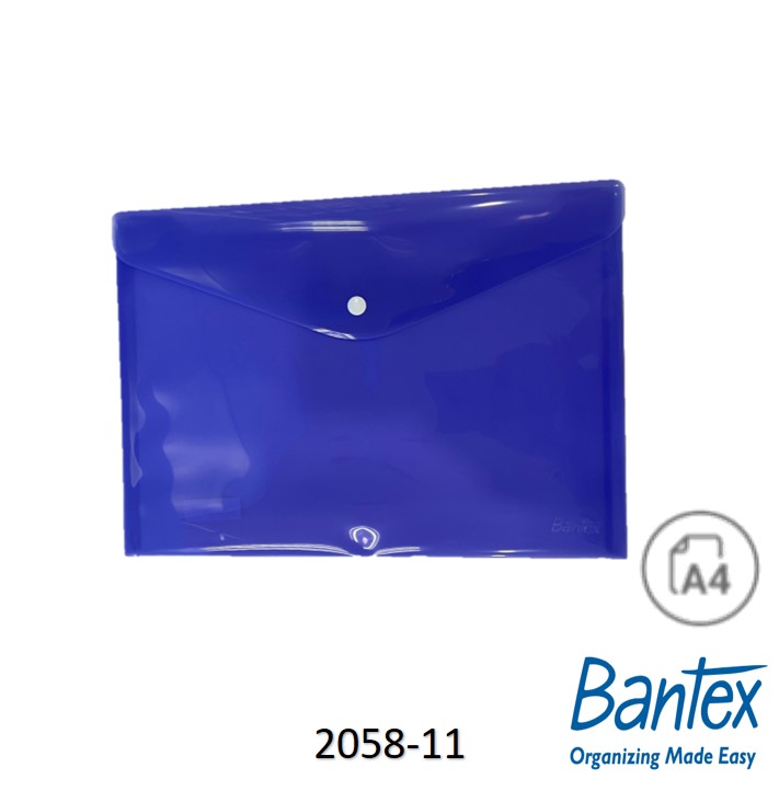 A4 PP SNAP WALLET COBALT BLUE (205811) - Bantex M Sdn Bhd