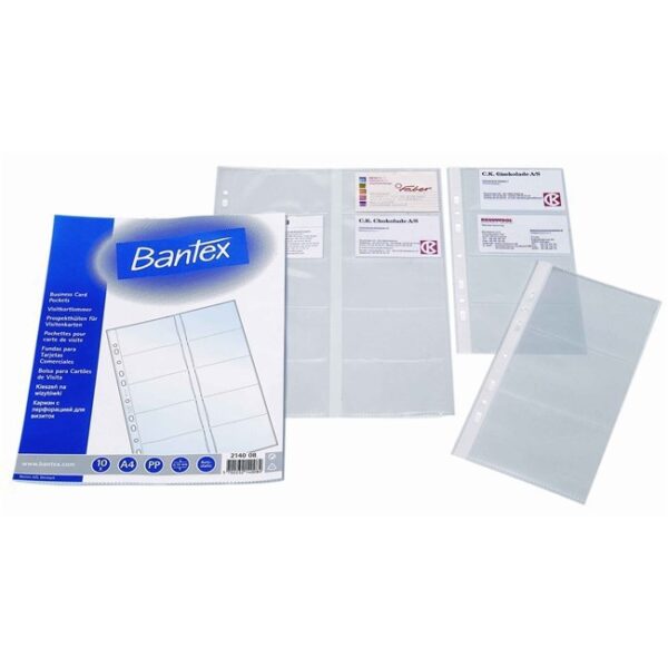 BANTEX A4 PP 11-HOLE BUSINESS CARD POCKETS(PK10)(214008) - Bantex M Sdn Bhd