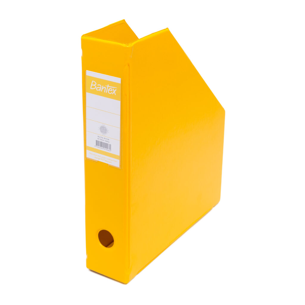 BANTEX A4 PVC MAGAZINE FILE 7CM DOUBLE SPINE LABEL YELLOW(401506 ...