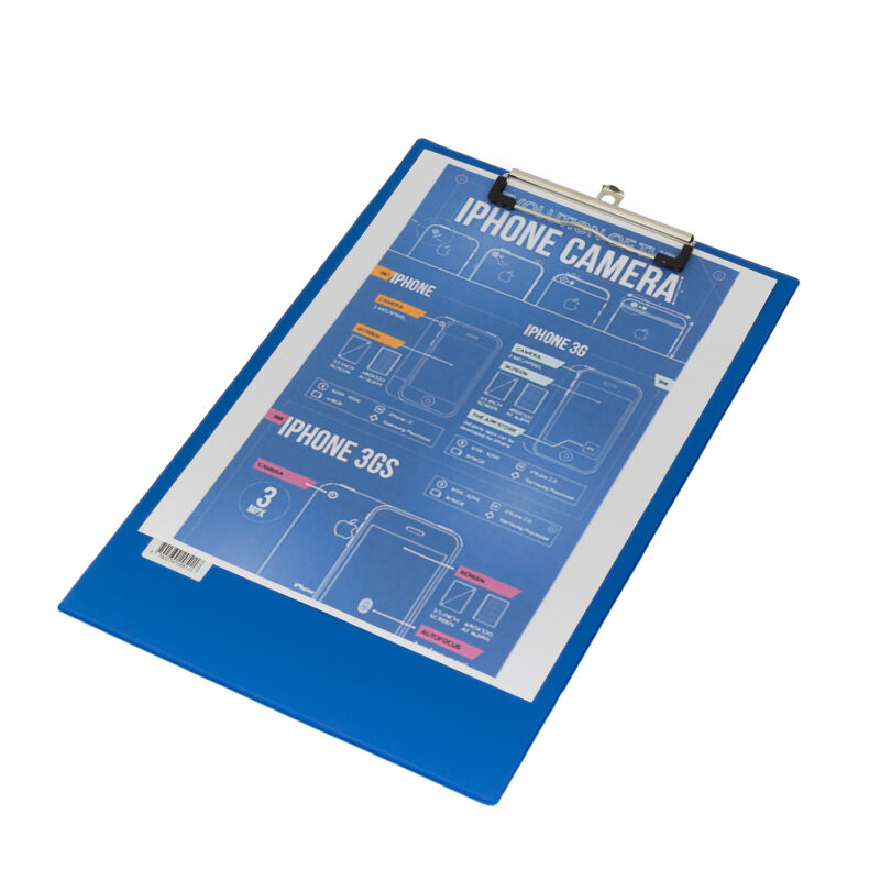 BANTEX FC PVC CLIPBOARD STD WIRECLIP WITH BACK POCKET BLUE(420201 ...