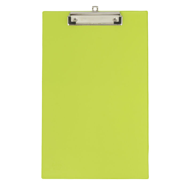 BANTEX FC PVC CLIPBOARD STD WIRECLIP WITH BACK POCKET LIME(420265 ...