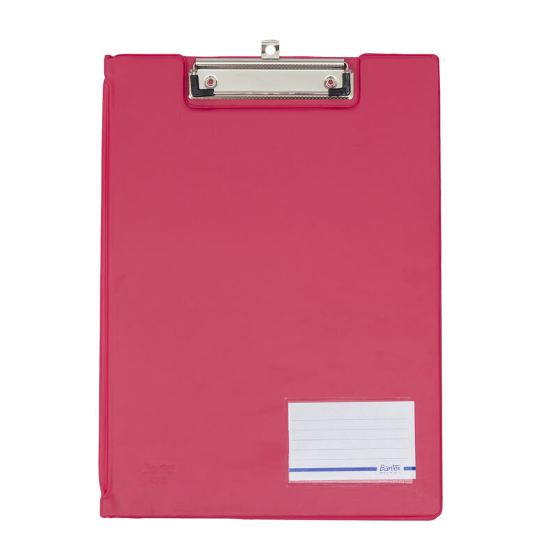 BANTEX A4 PVC FOLDOVER GLUED CLIPBOARD WITH WIRE CLIP MELON(424063 ...