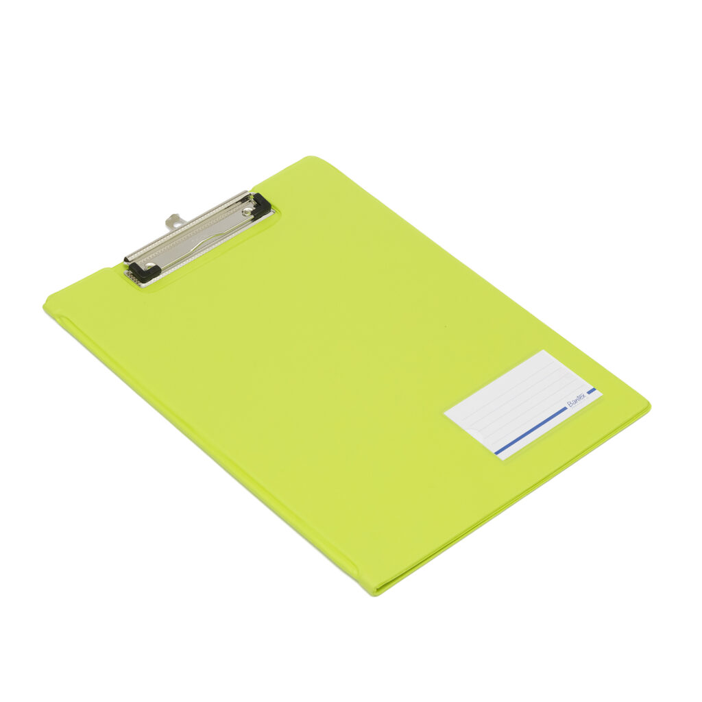 BANTEX A4 PVC FOLDOVER GLUED CLIPBOARD WITH WIRE CLIP LIME(424065 ...