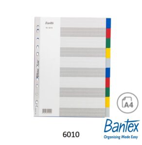 BANTEX A4 PP 10-PART DIVIDER ASST COLOR(601000) - Bantex M Sdn Bhd