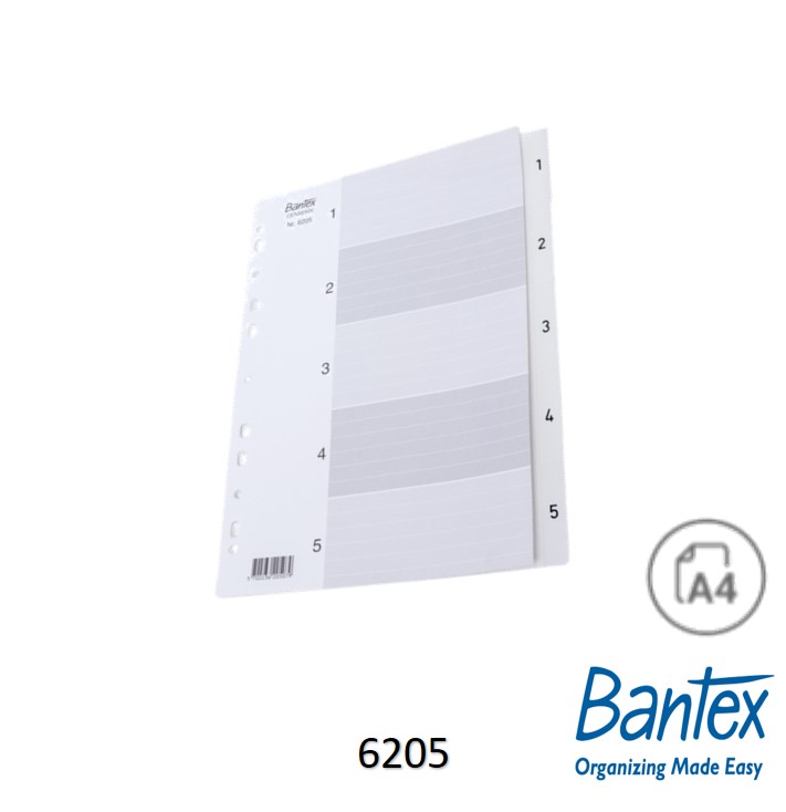 BANTEX A4 PP 1-5 INDEX GREY(620505) - Bantex M Sdn Bhd