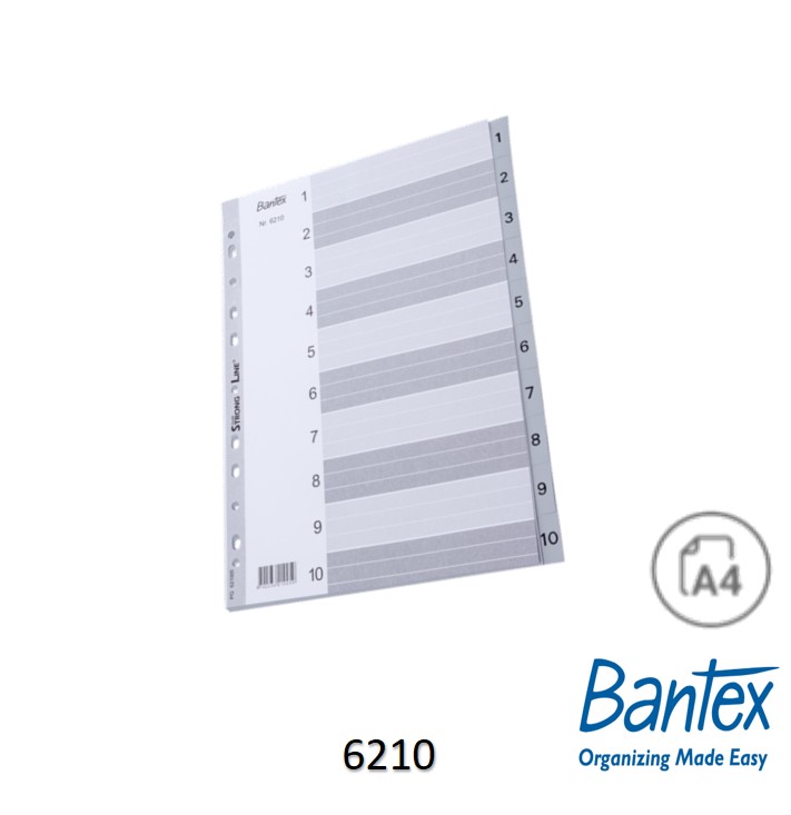 BANTEX A4 PP 1-10 INDEX GREY(6210-05) - Bantex M Sdn Bhd