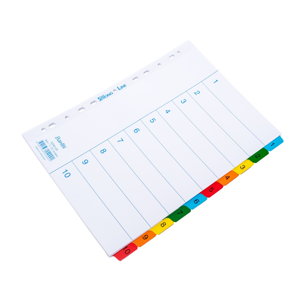BANTEX A4 STRONG-LINE CARDBOARD INDEX 1-10(6240) - Bantex M Sdn Bhd