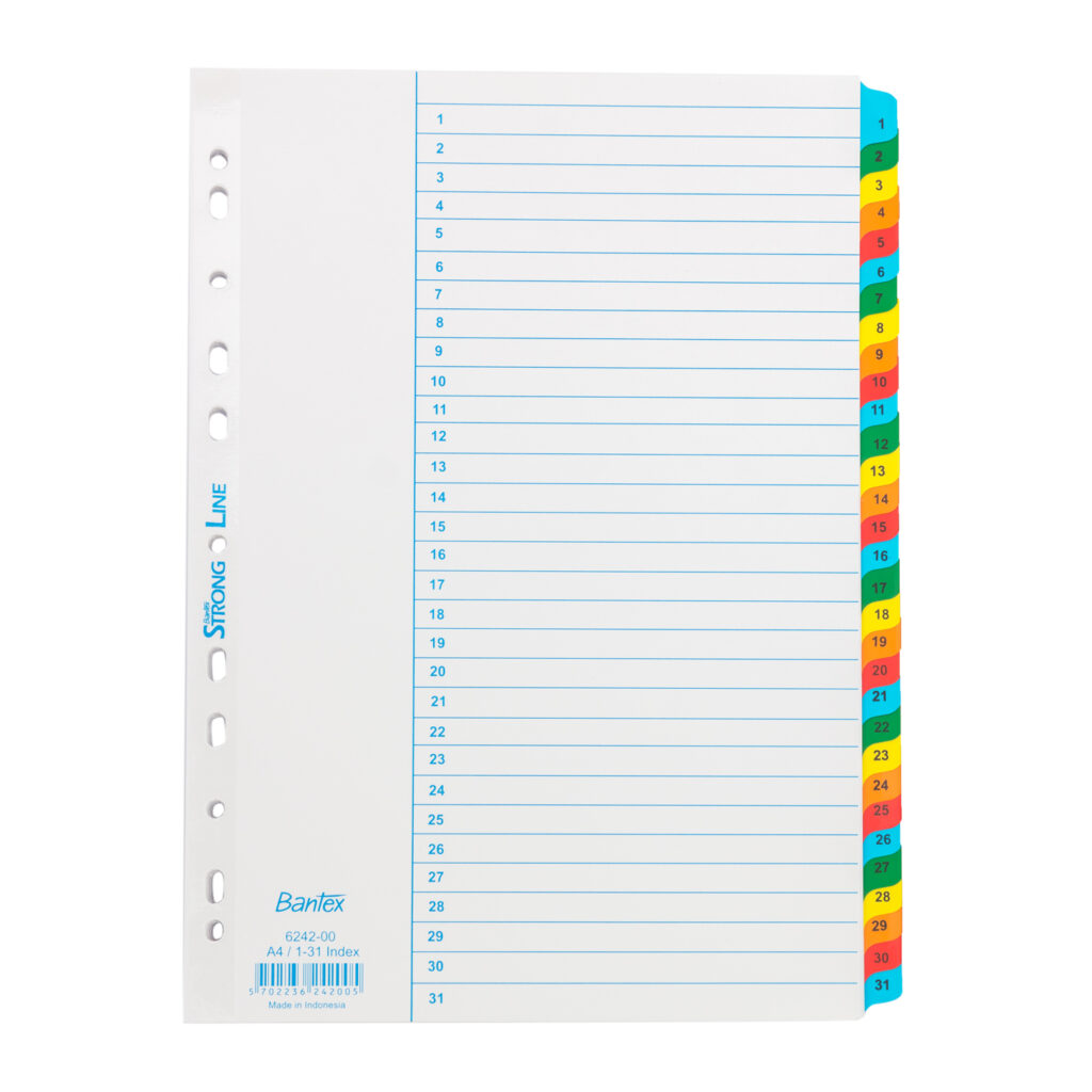 BANTEX A4 MANILA CARDBOARD INDEXES A-Z ASST COLOR(601300M) - Bantex M ...