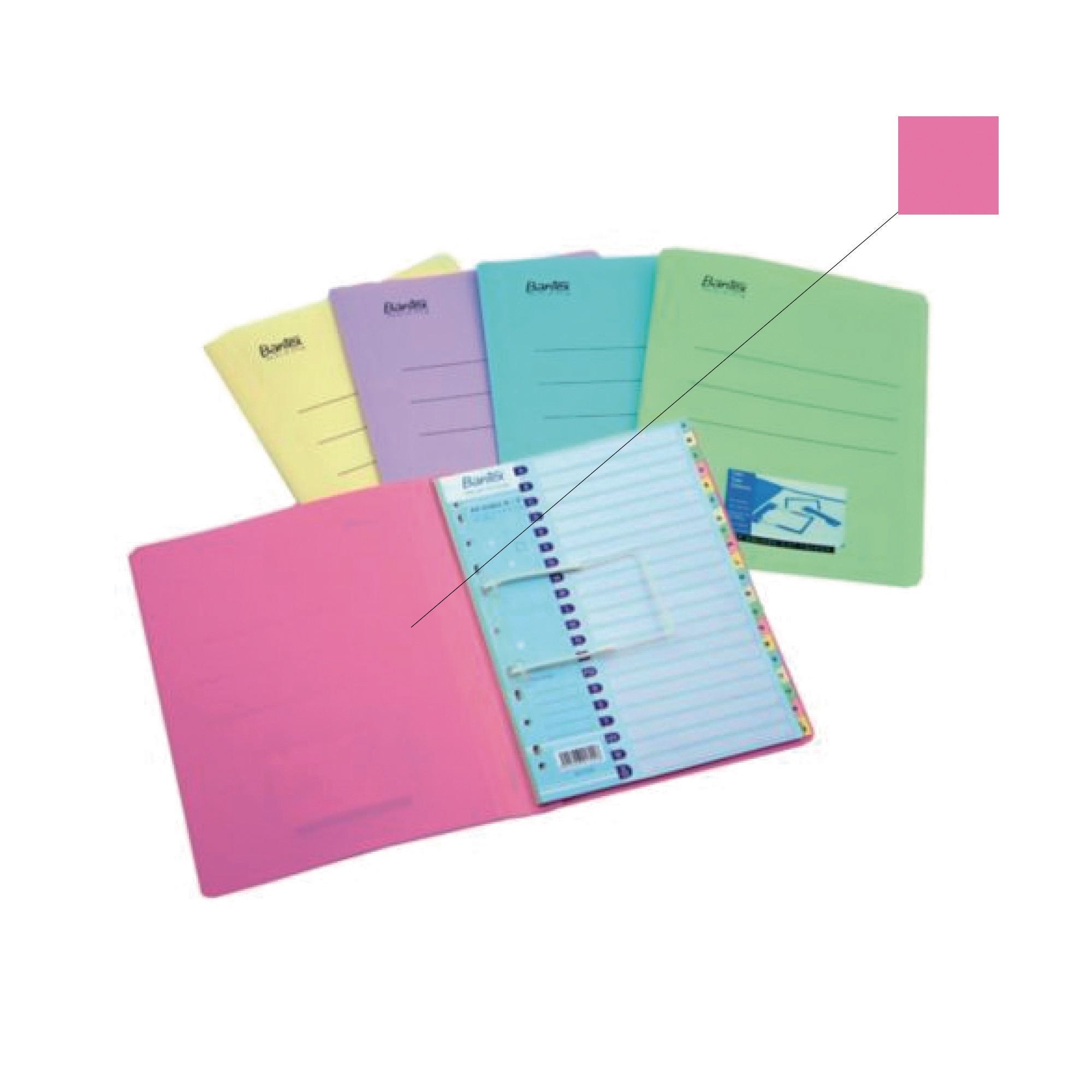 BANTEX A4 PP SQUARE CUT FOLDER W/TUBE FASTENER PINK(830219) - Bantex M ...
