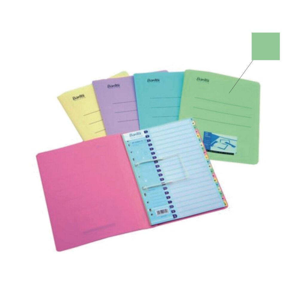 BANTEX A4 PP SQUARE CUT FOLDER W/TRAN FASTENER LAGOON GREEN(830153 ...